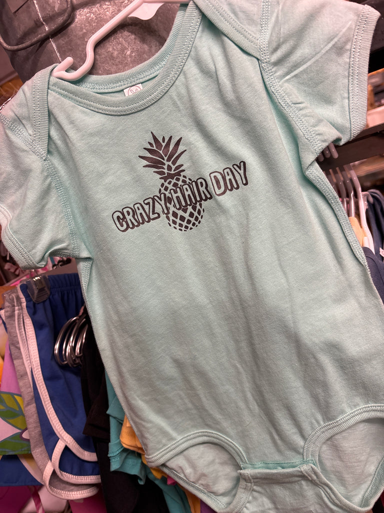 Baby Onesie- "Crazy Hair Day"- Mint – California Hula Center