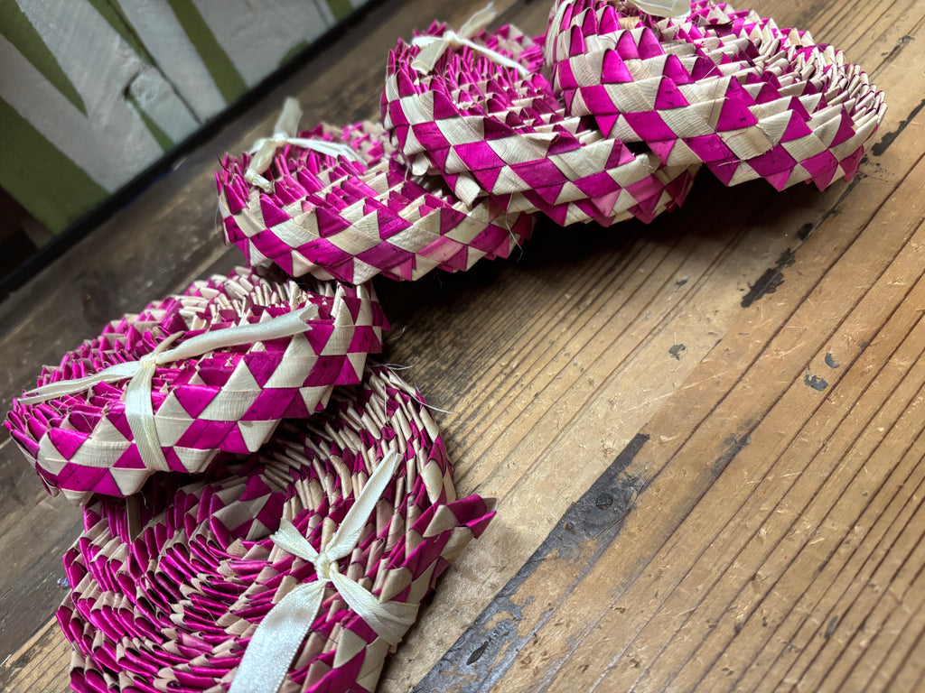 Bleached Buri Ricrac 2-toned Weave- Fuchsia- 5 yard roll – California ...