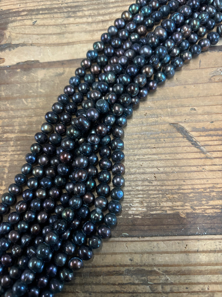 Small Fresh Water Rainbow Black Pearl Strand- Rainbow3 – California ...